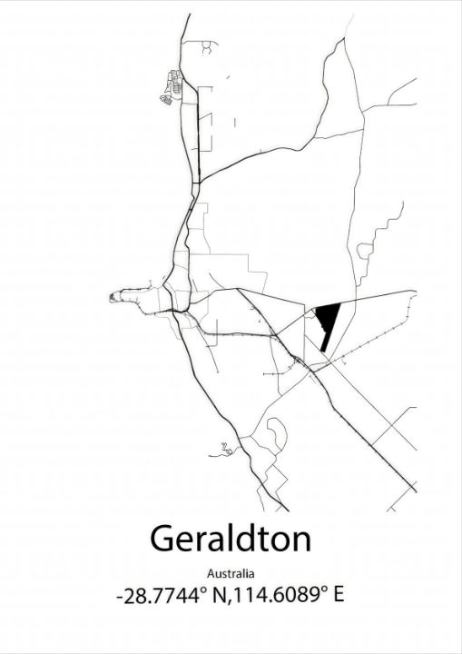 Geraldton, Australia Map - Kaigozen - Drawings & Illustration, Places ...