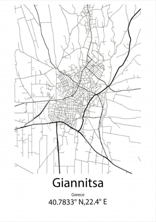 Giannitsa, Greece Map - Kaigozen - Drawings & Illustration, Places ...