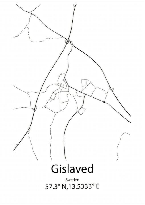 Gislaved, Sweden Map - Kaigozen - Drawings & Illustration, Places ...