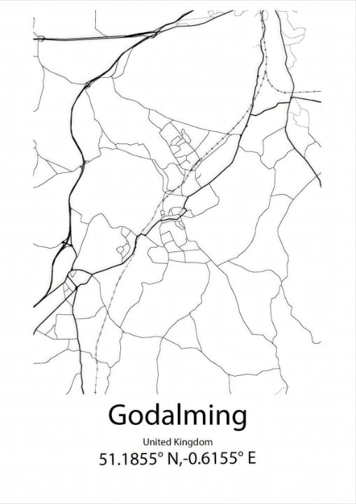 Godalming, United Kingdom Map - Kaigozen - Drawings & Illustration ...