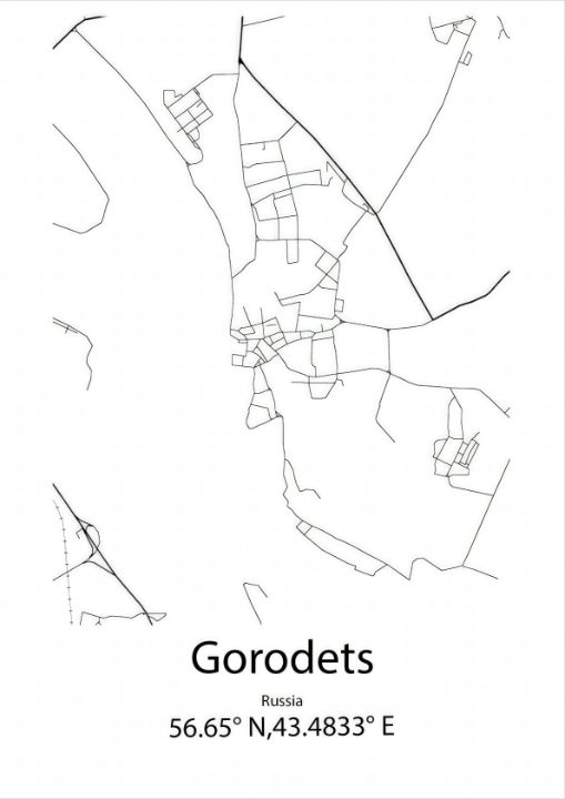 Gorodets, Russia Map - Kaigozen - Drawings & Illustration, Places ...