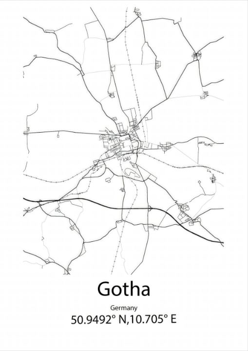 Gotha, Germany Map - Kaigozen - Drawings & Illustration, Places ...