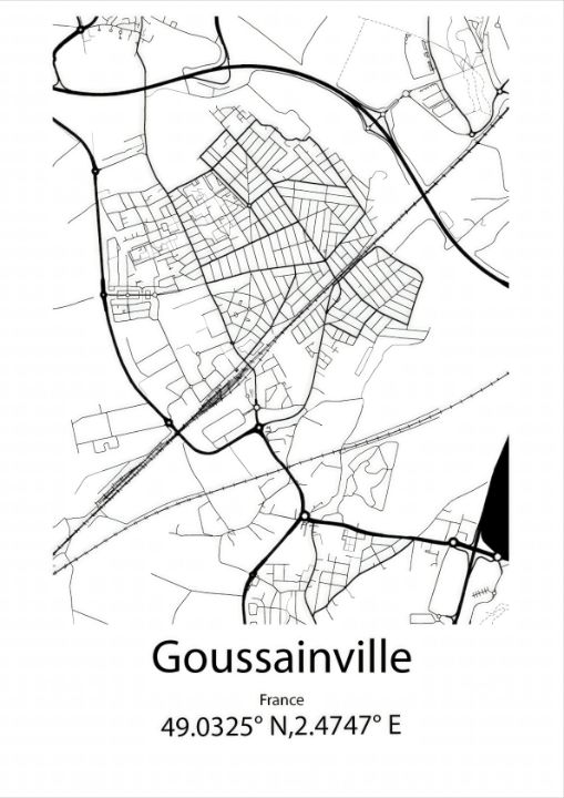Goussainville, France Map - Kaigozen - Drawings & Illustration, Places ...