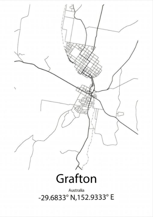 Grafton, Australia Map - Kaigozen - Drawings & Illustration, Places ...