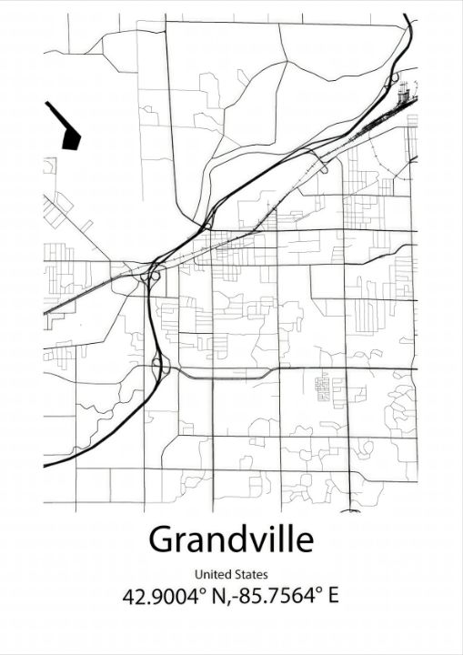 Grandville, United States Map - Kaigozen - Drawings & Illustration ...