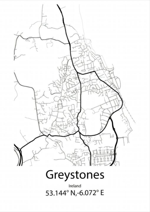 Greystones, Ireland Map - Kaigozen - Drawings & Illustration, Places ...