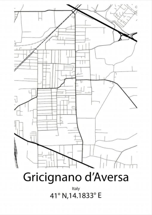 Gricignano d'Aversa, Italy Map - Kaigozen - Drawings & Illustration ...