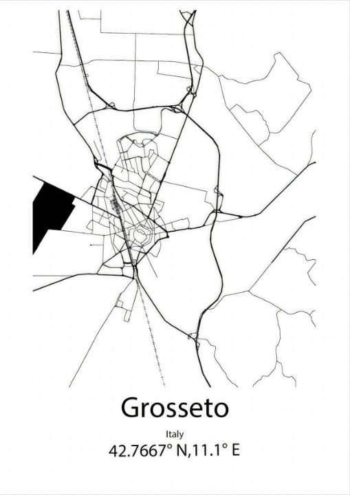 Grosseto, Italy Map - Kaigozen - Drawings & Illustration, Places ...