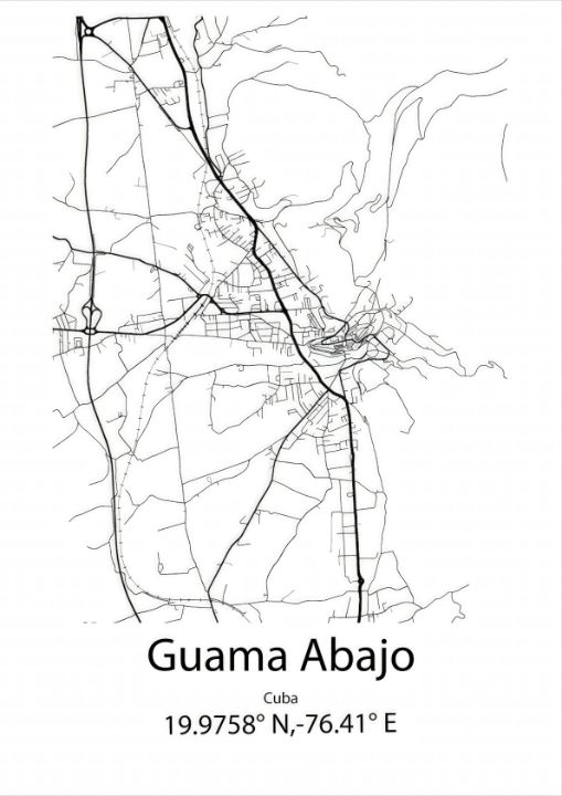 Guama Abajo, Cuba Map - Kaigozen - Drawings & Illustration, Places ...