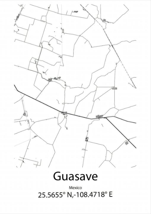 Guasave, Mexico Map - Kaigozen - Drawings & Illustration, Places ...