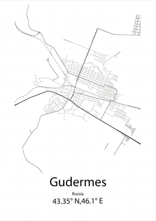 Gudermes, Russia Map - Kaigozen - Drawings & Illustration, Places ...