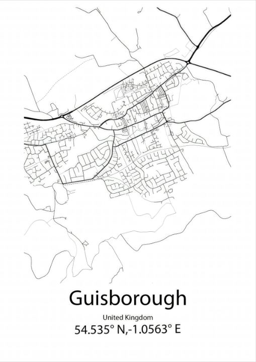 Guisborough, United Kingdom Map - Kaigozen - Drawings & Illustration ...