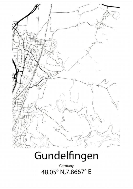 Gundelfingen, Germany Map - Kaigozen - Drawings & Illustration, Places ...