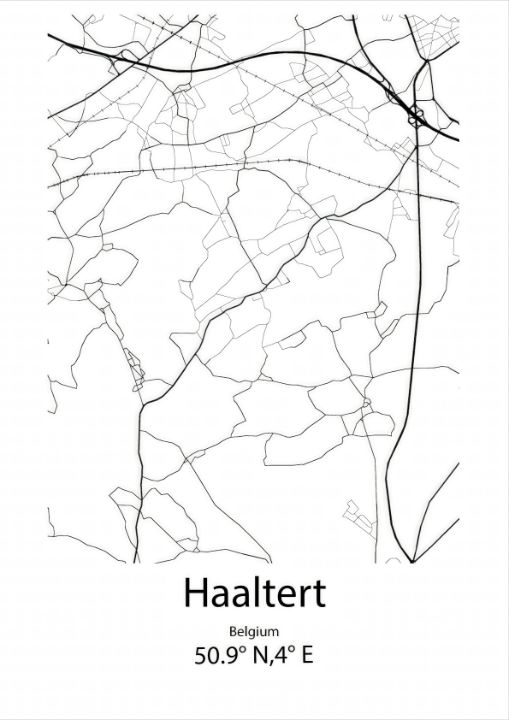 Haaltert, Belgium Map - Kaigozen - Drawings & Illustration, Places ...