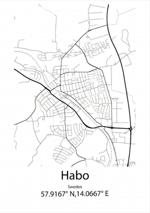 Habo, Sweden Map - Kaigozen - Drawings & Illustration, Places & Travel ...