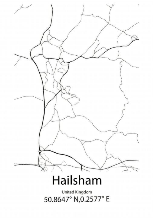 Hailsham, United Kingdom Map - Kaigozen - Drawings & Illustration ...