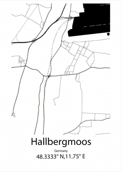 Hallbergmoos, Germany Map - Kaigozen - Drawings & Illustration, Places ...