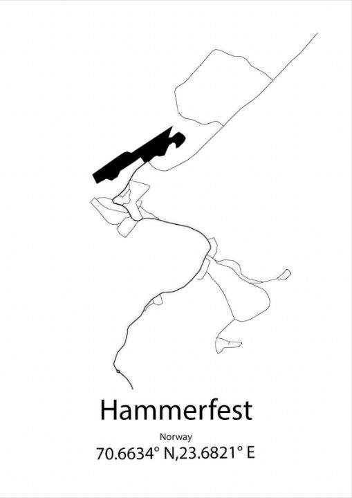 Hammerfest, Norway Map - Kaigozen - Drawings & Illustration, Places ...