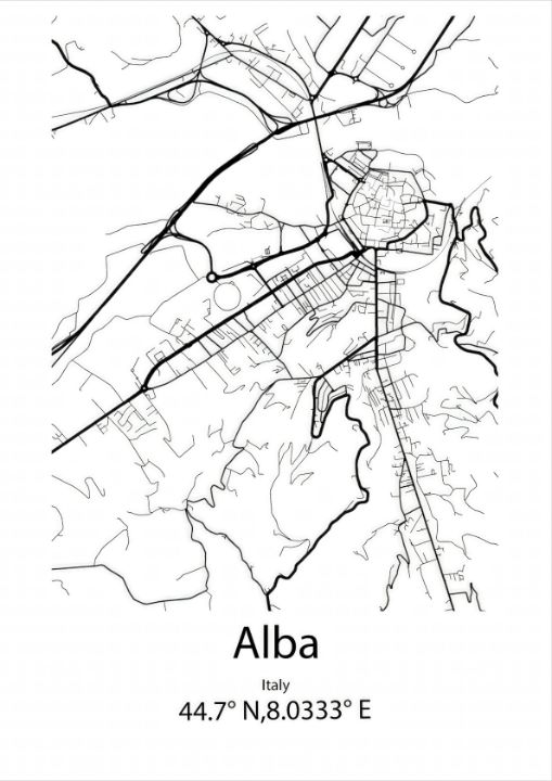 Alba Iulia,Romania Line Map Art - Kaigozen - Drawings & Illustration ...