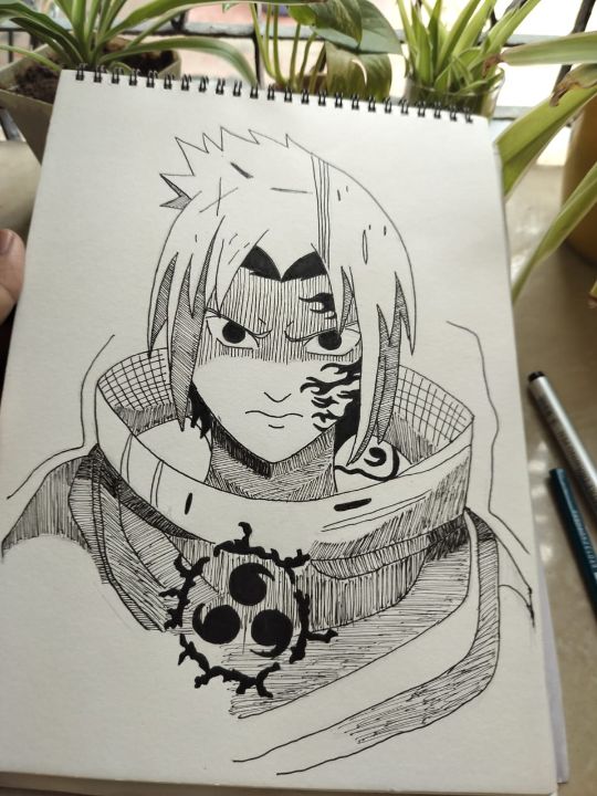 Framed Sasuke Uchiha Sketch - LineCraftedShades - Drawings ...