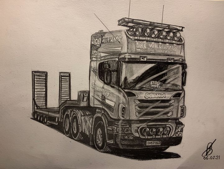 Scania lowloader - Bill Drury - Drawings & Illustration, Vehicles ...