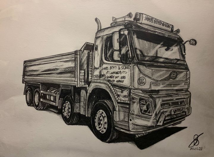 Volvo tipper - Bill Drury - Drawings & Illustration, Vehicles ...