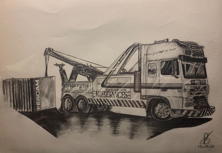Wrecker - Bill Drury - Drawings & Illustration, Vehicles ...