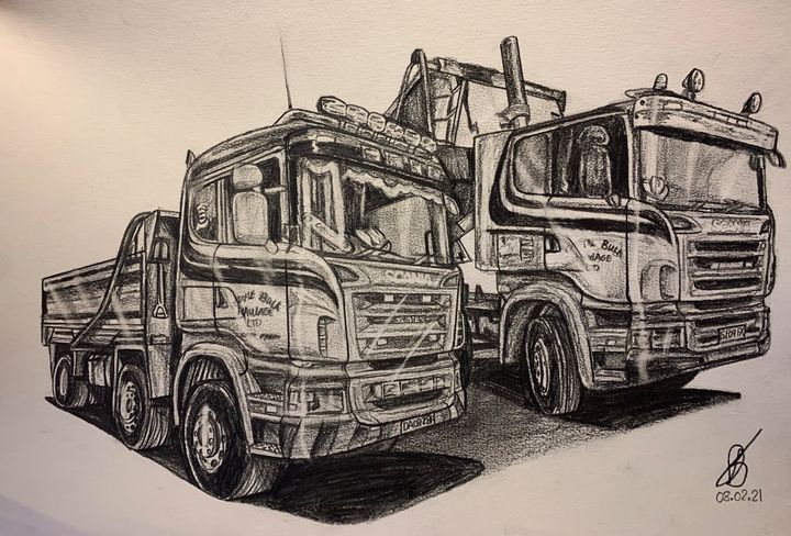 Scania tippers - Bill Drury - Drawings & Illustration, Vehicles ...