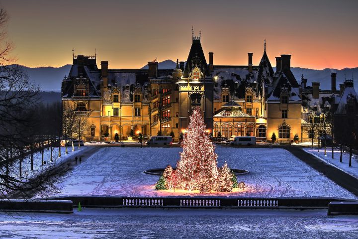 Biltmore Christmas Covered in Snow - Carol R Montoya Fine Art ...
