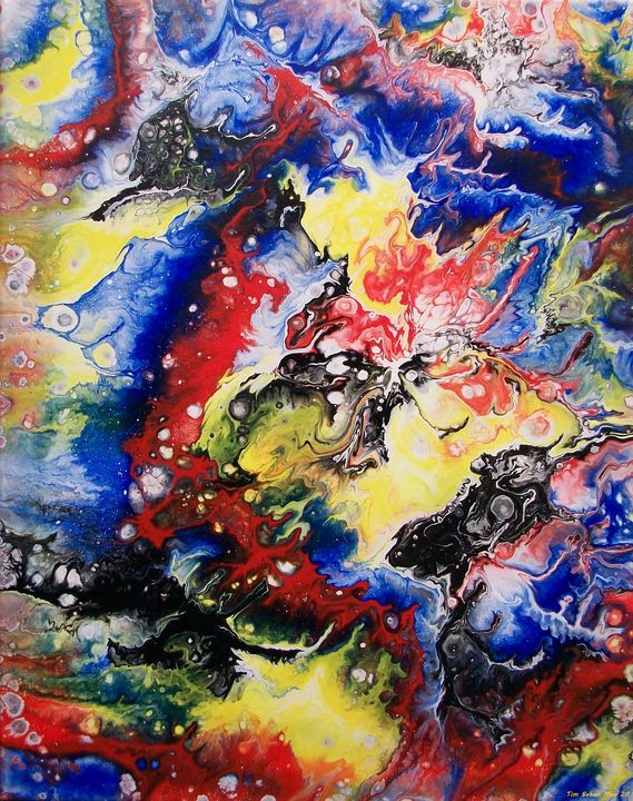 Clouds and Waves - Tim Behan - Paintings & Prints, Abstract, Color - ArtPal