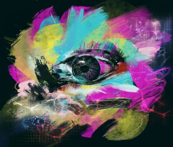 Colorful eye abstraction painting - Art by Susanna Schorr - Digital Art ...