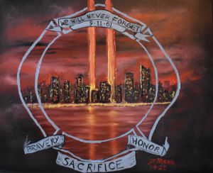 9-11 Firefighters Tribute - Paintings by D Mann - Paintings & Prints ...
