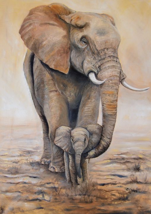 Motherhood - Suzanne Stokes - Paintings & Prints, Animals, Birds ...