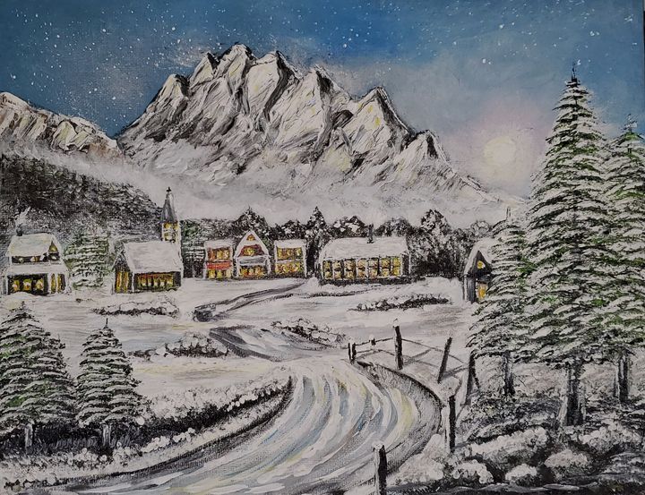 Snowy mountains - Claude's Paintings - Paintings & Prints, Landscapes ...