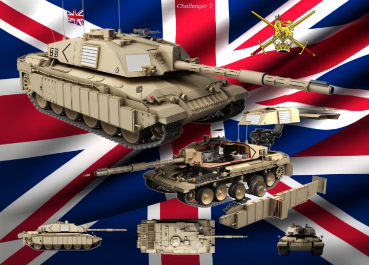 Challenger 2 Tank Landscape format - Technical art - Drawings ...