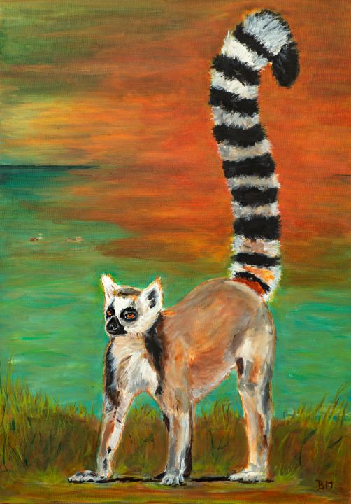 Sunset Maki - By Mris - Paintings & Prints, Animals, Birds, & Fish ...