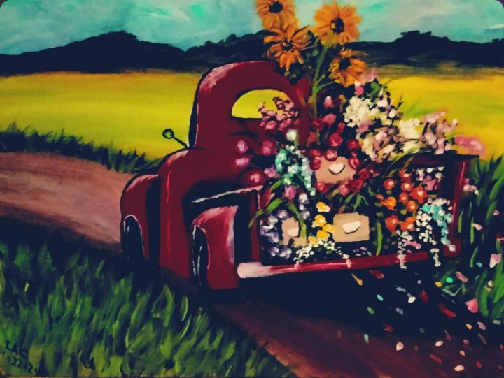 Truck full of misc. flowers - Lynn Cannon - Paintings & Prints, Flowers ...