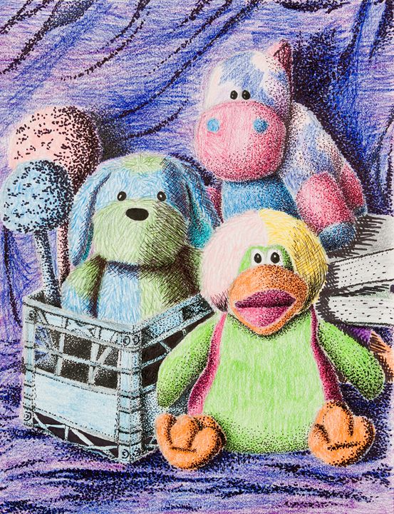 Stuffed Toy Still Life - JK Art Life - Drawings & Illustration, Still ...