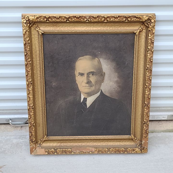 Vintage Harry Truman Oil on Board - Collectible Art - Paintings ...