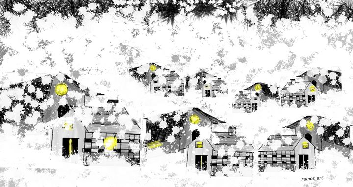 SNOW IN DECEMBER - Manoz Art - Paintings & Prints, Landscapes & Nature ...