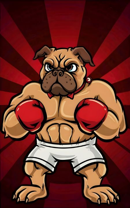 Bulldog With Boxing Gloves - Tes112Designs - Digital Art & AI, Animals ...