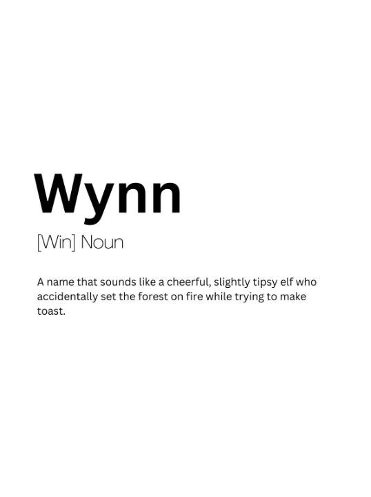 Wynn Dictionary Definition - Dictionary Art - Digital Art & AI, Humor ...