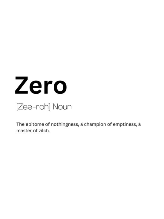 Zero Dictionary Definition - Dictionary Art - Digital Art & AI, Humor ...