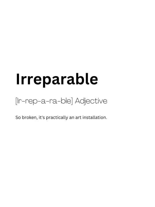 Irreparable Dictionary Definition - Dictionary Art - Digital Art & AI ...