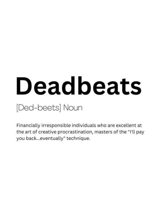 Deadbeats Dictionary Definition - Dictionary Art - Digital Art & AI ...