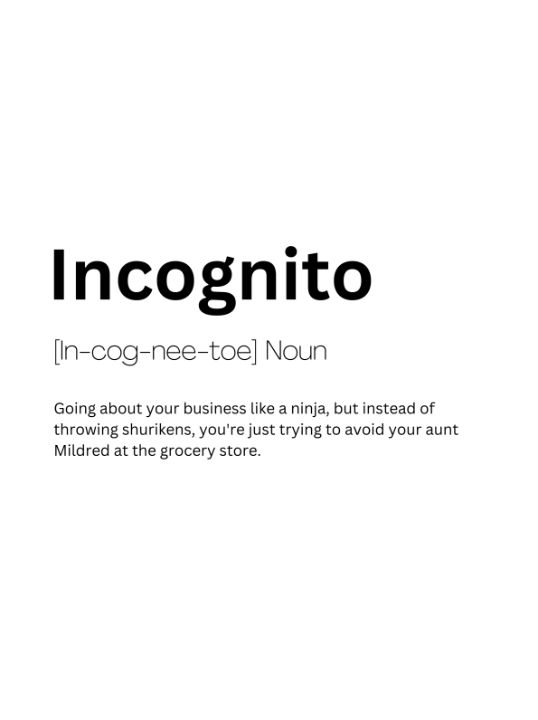 Incognito Dictionary Definition - Dictionary Art - Digital Art & AI ...