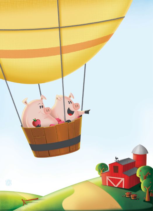 2 Pigs in a Balloon - House of Campofiori - Digital Art & AI, Childrens ...