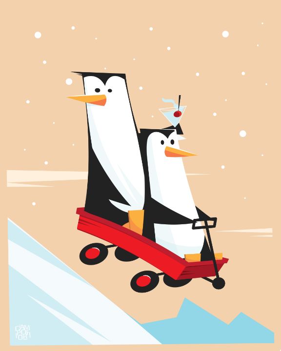 Penguins in a Wagon - House of Campofiori - Digital Art & AI, People ...