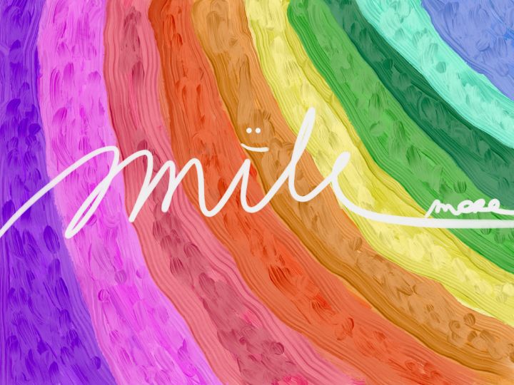 Smile more text rainbow - Hooked - Digital Art & AI, Abstract, Text ...