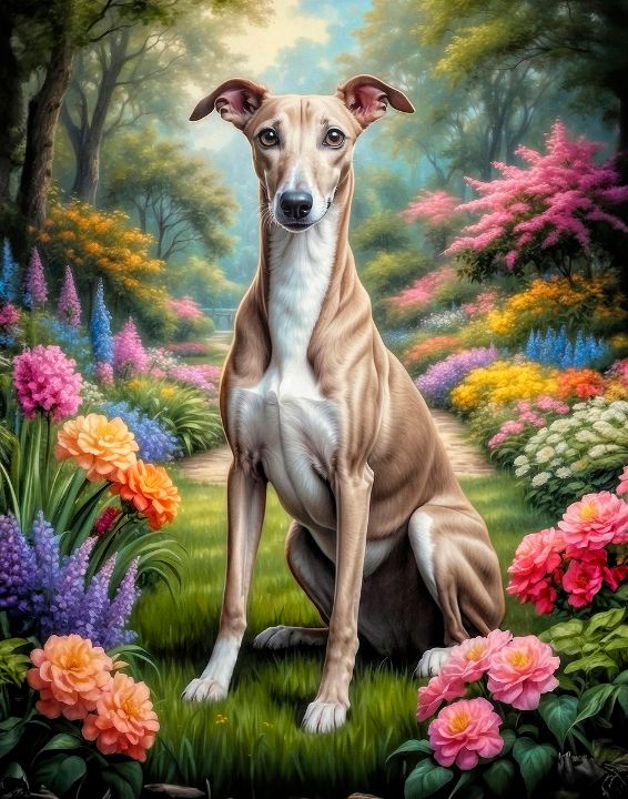 Roxy Fawn Greyhound Dog Portrait - Heart and Soul Art - Paintings ...